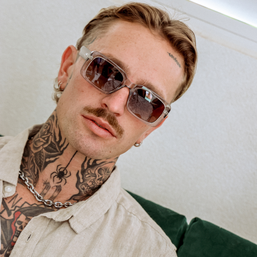 Rocker Sunglasses - Translucent Grey & Brown Gradient | SIN Eyewear